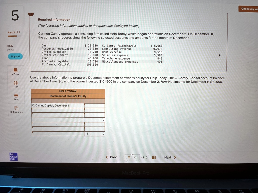 SOLVED: Carmen Camry operates a consulting firm called Help Today ...