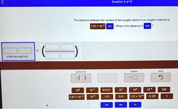 SOLVED:Question of 10 The distance between the centers 0i twa oxygen ... SOLVED:Question of 10 The distance between the centers 0i twa oxygen ...