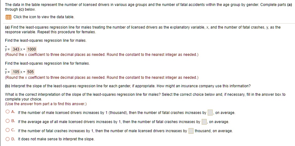 [GET ANSWER] the data in the table epresen the numbe of licensed ...