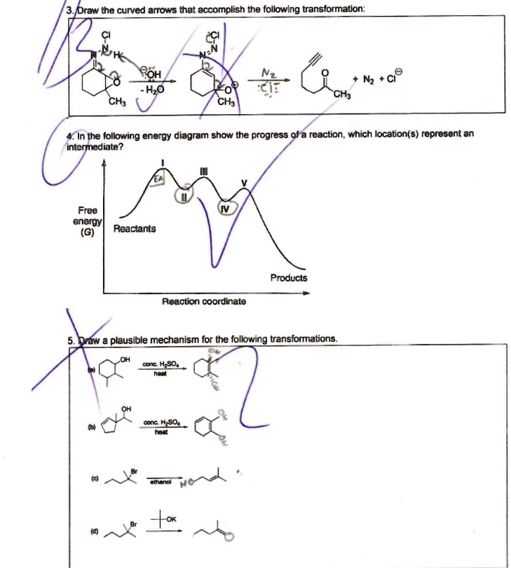 Draw the curved arrows that accomplish the following transformation: CH3 In the following energy ...