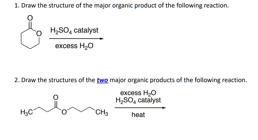 Draw the structure of the major organic product of the following ...