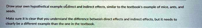 SOLVED: Draw your own hypothetical example of direct and indirect ...