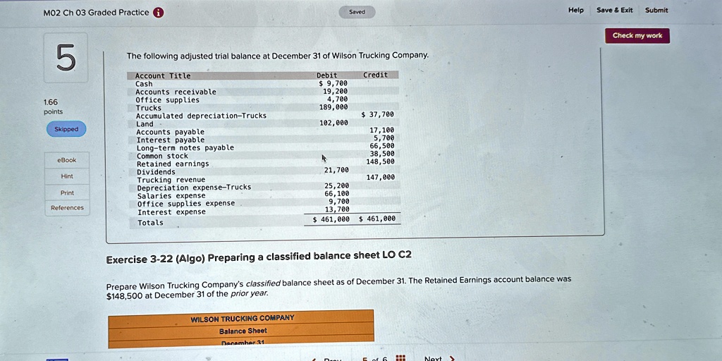M02 Ch 03 Graded Practice (i Help Save Exit Submit The following ...