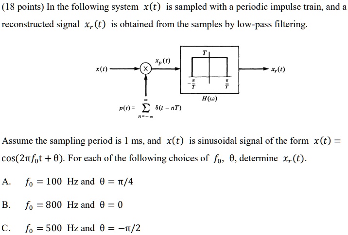 in the following system is sampled with a periodic impulse train and a ...
