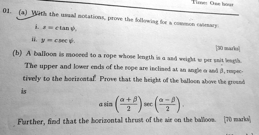 SOLVED:Time: One hour 01. a) With the usual notations, prove the ...