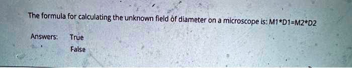 SOLVED: The formula for calculating the unknown field of diameter on a ...