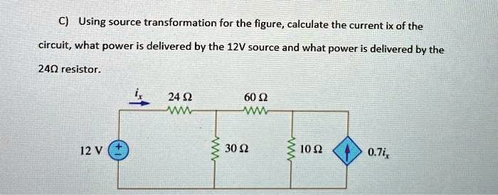 Solved Using Source Transformation For The Figure Calculate The Current Ix Of The Circuit 