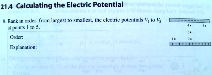 SOLVED: 21.,4 Calculating the Electric Potential Rank in order; from ...