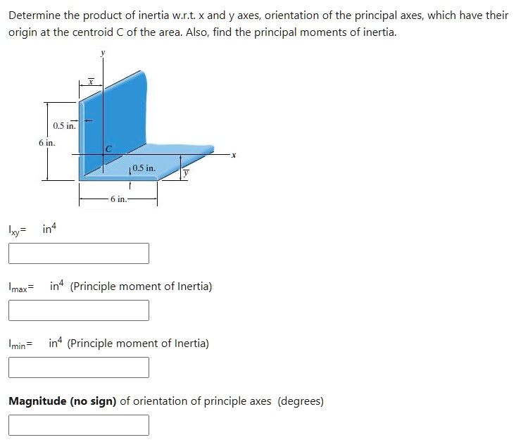 Determine the product of inertia w.r.t. x and y axes, orientation of ...