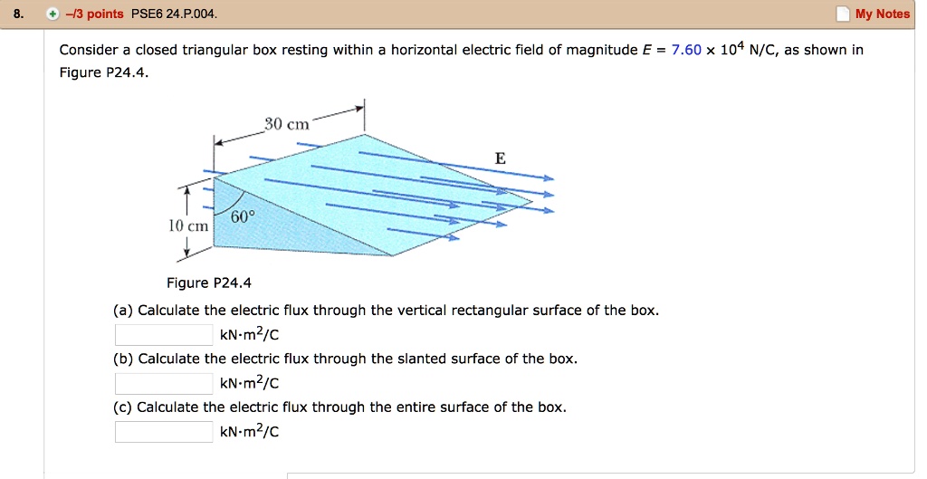 SOLVED: Consider a closed triangular box resting within a horizontal electric field of magnitude ...