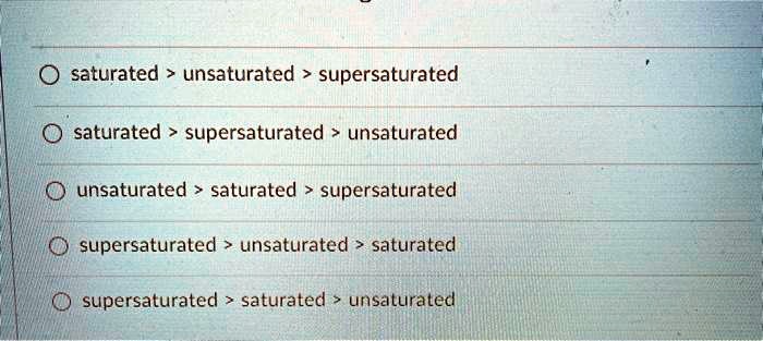 saturated unsaturated supersaturated saturated supersaturated ...
