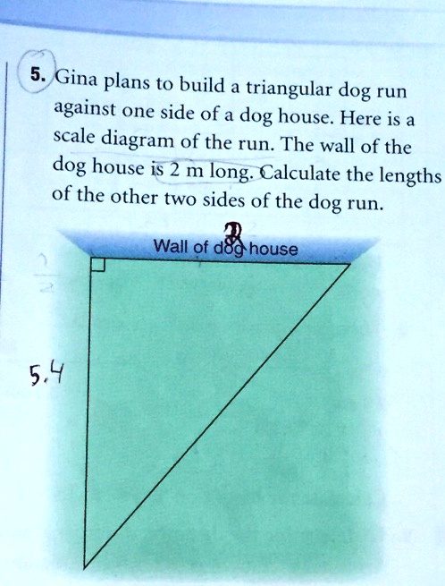 Gina plans to build a triangular dog run against one side of a dog ...