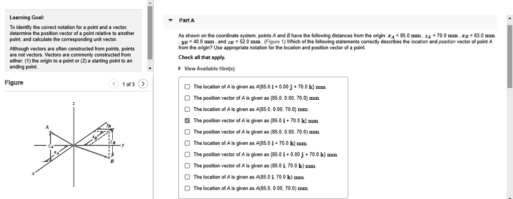 [GET ANSWER] learning goal to idenlily the correct nolalion for point ...