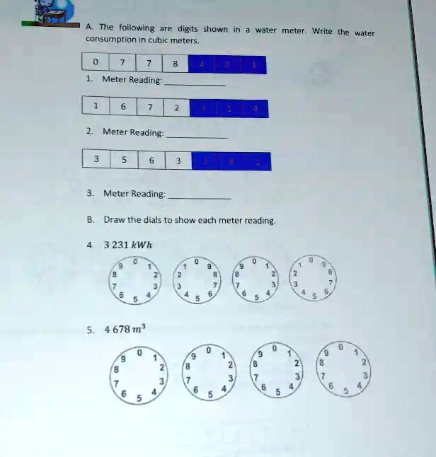 SOLVED: The following are digits shown consumption cubic meters water ...