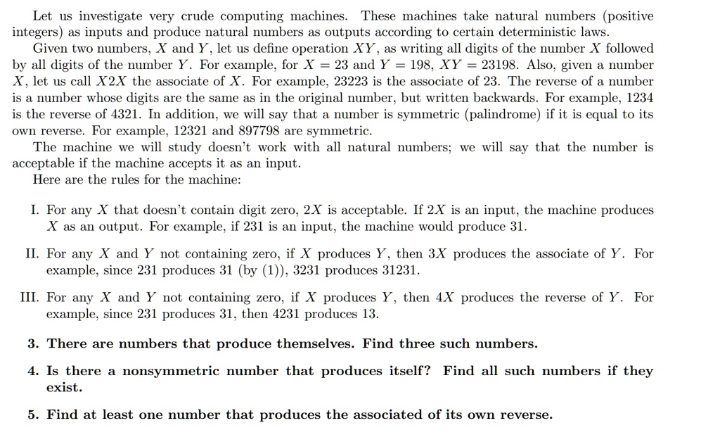 SOLVED: Let uS investigate very crude computing machines These machines ...
