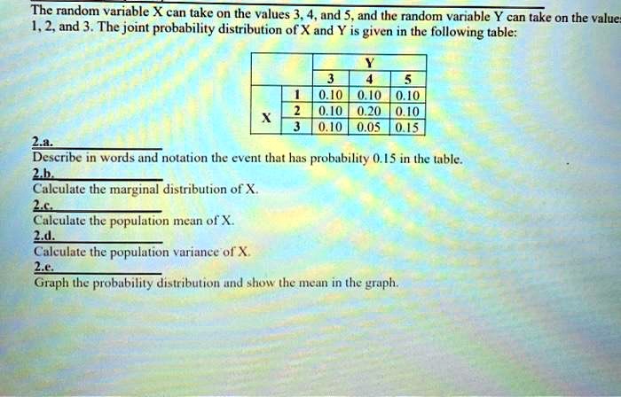 SOLVED: The random variable X cun take On the Values 3,4, und 5, and ...