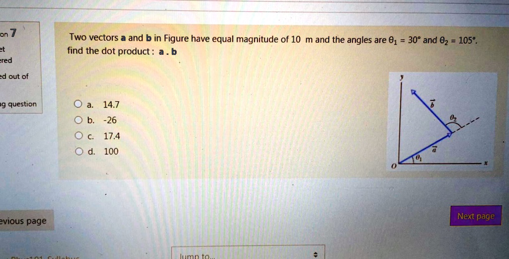 SOLVED: Two vectors a and b in Figure have equal magnitude of 10 m and ...