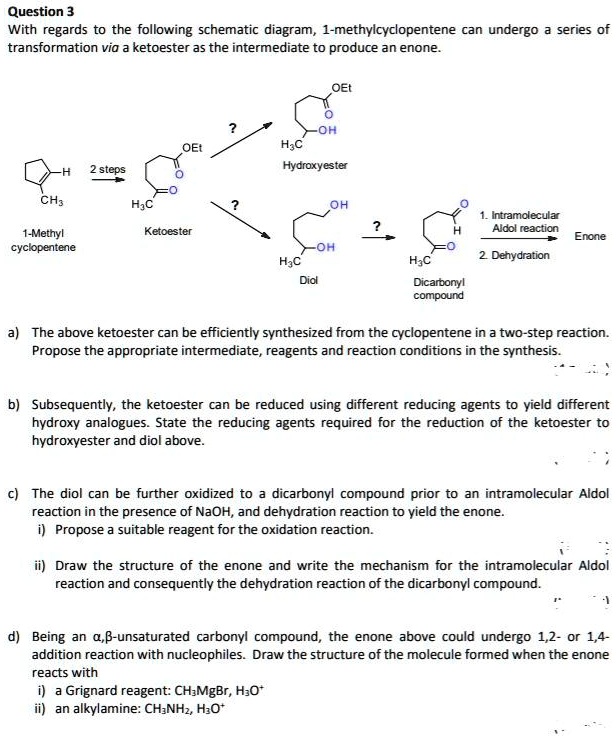 SOLVED: Question 3 With regards to the following schematic diagram 1-methylcyclopentene can ...