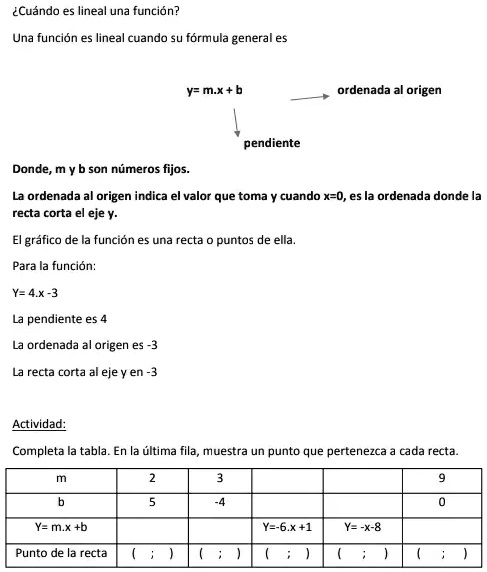 ¿Cuándo es lineal una función? Una función es lineal cuando su fórmula ...