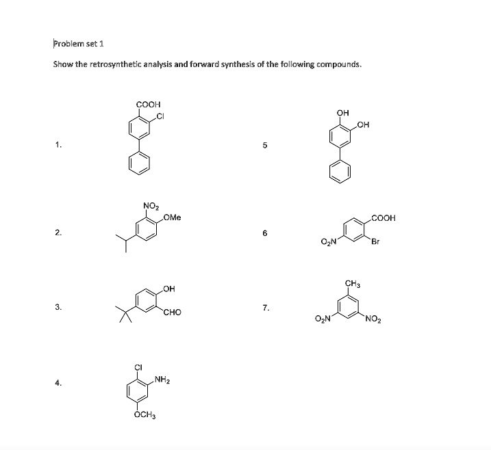 Problem set 1 Show the retrosynthetic analysis and forward...