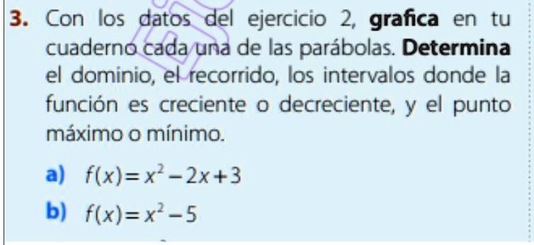 con las datos del ejercicio 2 grafica en tu cuaderno cada una de las ...