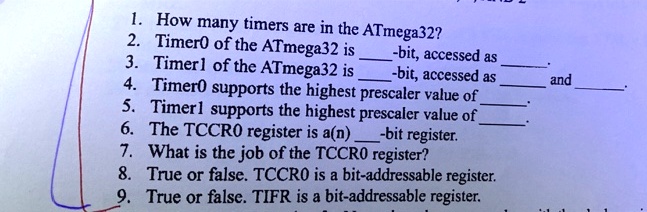 1how many timers are in the atmega32 2timer0 of the atmega32 is ...