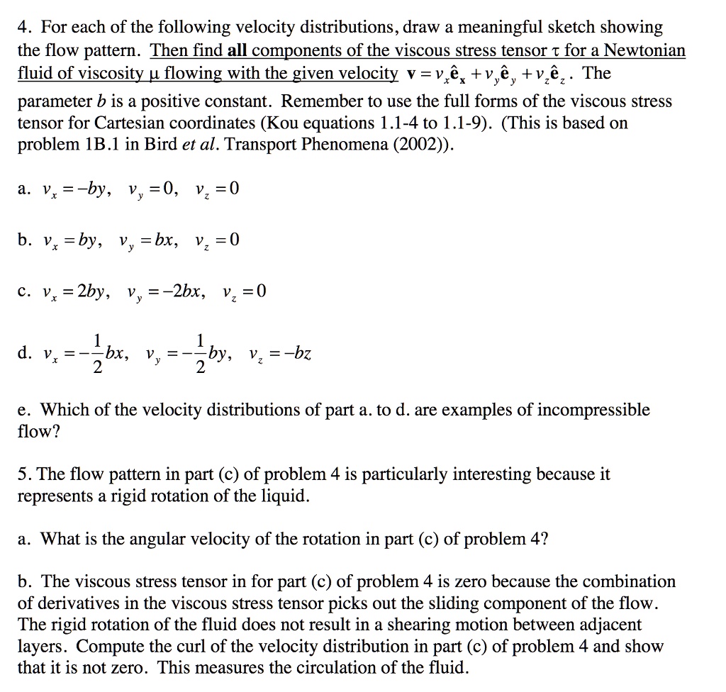 SOLVED: 4. For each of the following velocity distributions, draw a ...