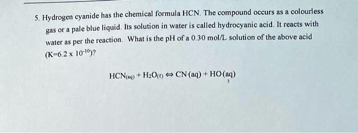 cyanide has the chemical formula hcn the compound occurs as colourless ...