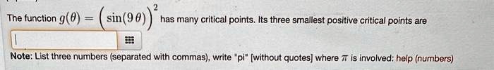 SOLVED: Note: List three numbers separated with commas, write pi ...