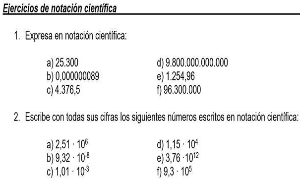 SOLVED: Alguien por favor es para hoy Ejercicios de notación científica ...