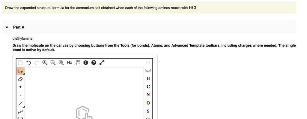 draw the expanded structural formula for the ammonium salt obtained when each of the following ...