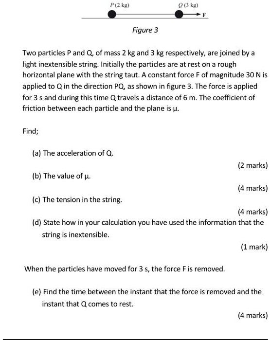 p2kg q3kg figure 3 two particles p and qof mass 2 kg and 3 kg respectivelyare joined by a light ...