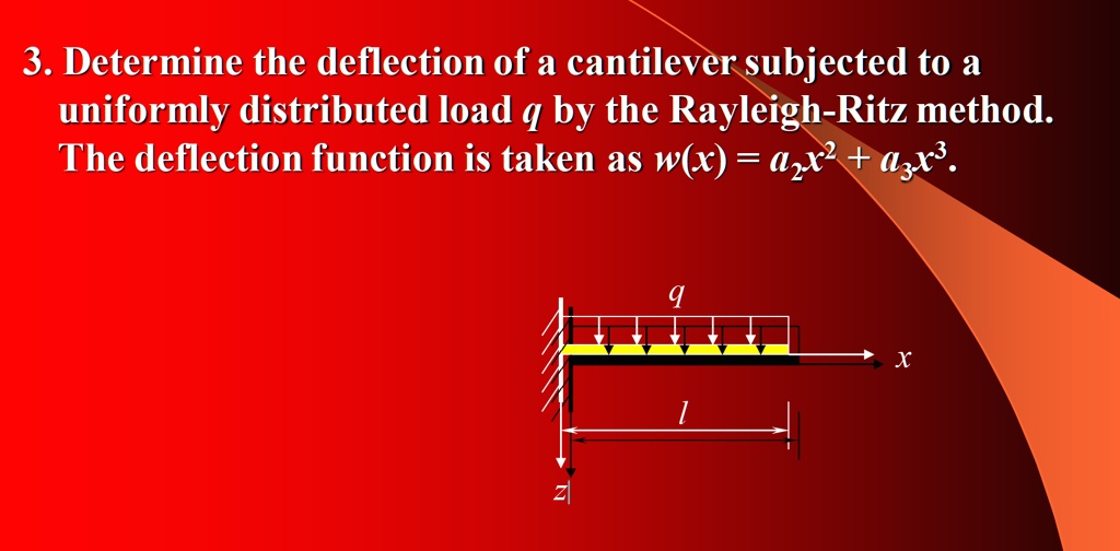 3. Determine the deflection of a cantilever subjected to a uniformly ...