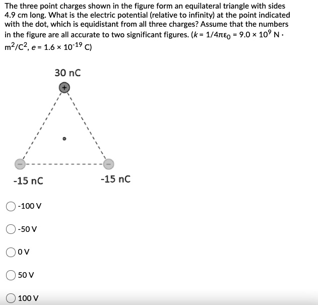 the three point charges shown in the figure form an equilateral ...
