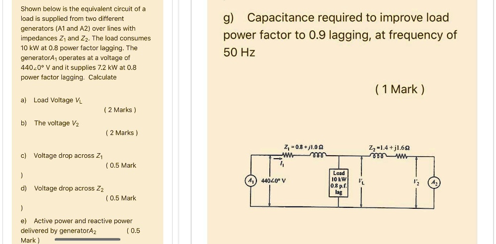 SOLVED: Shown below is the equivalent circuit of a load supplied from ...