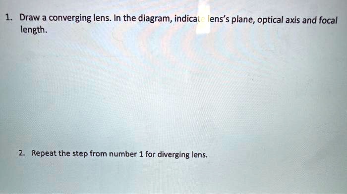 1. Draw a converging lens. In the diagram, indicate lens's plane ...