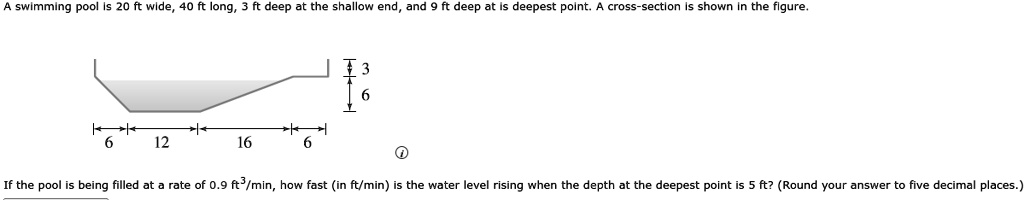 a swimming pool is 20ft wide 40ft long 3ft deep at the shallow end and ...