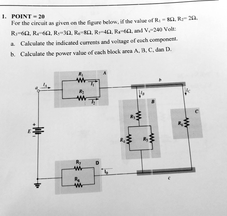SOLVED: POINT = 20 802 Rz = 20 For the circuit as given On the figure below, if the value of Ri ...