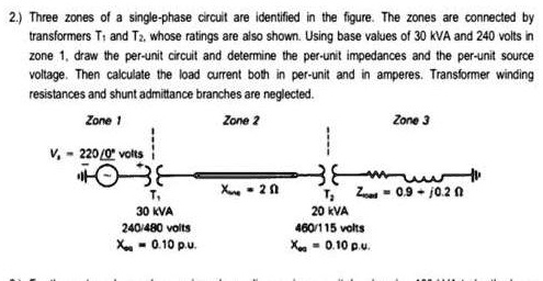 Three zones of a single-phase circuit are identified in the figure. The zones are connected by ...