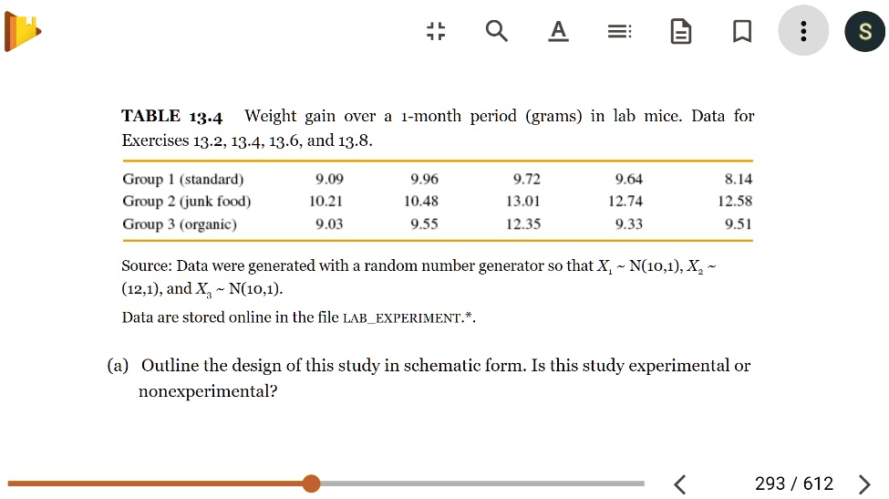 SOLVED: Use Table 13.4 on Page 300 from the book to answer Exercise 13. ...