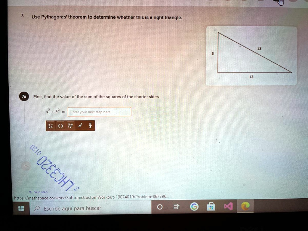 SOLVED: Use Pythagoras' theorem to determine whether this is a right ...