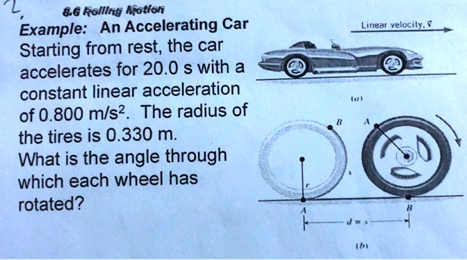 8.6 Rolling Motion Example: An Accelerating Car Starting from rest, the ...