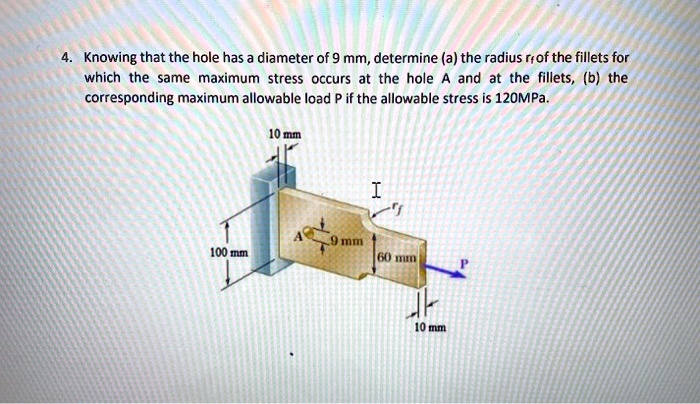 SOLVED: Knowing that the hole has a diameter of 9 mm, determine (a) the ...