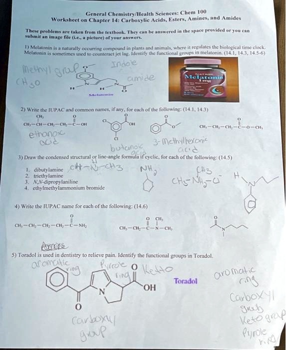 General Chemistry/Health Sciences: Chem 100 Worksheet on Chapter 14 ...