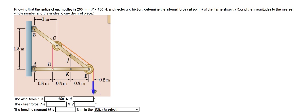 [GET ANSWER] Knowing that the radius of each pulley is 200 mm, P = 450 ...