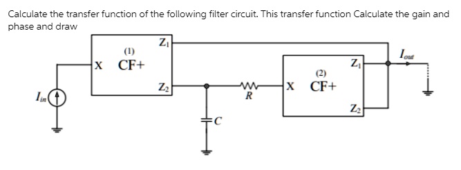 SOLVED: Calculate the transfer function of the following filter circuit ...
