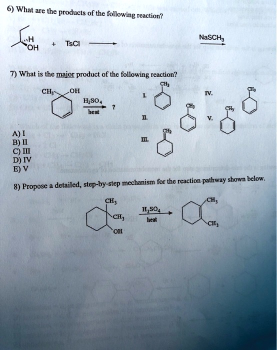 SOLVED: What are the products of the following reaction? "H OH TsCl What is the major product of ...