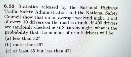 6.33 Statistics released by the National Highway Traffic Safety ...