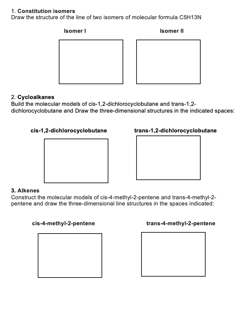 SOLVED: Constitutional Isomers: Draw the structures of two isomers with ...