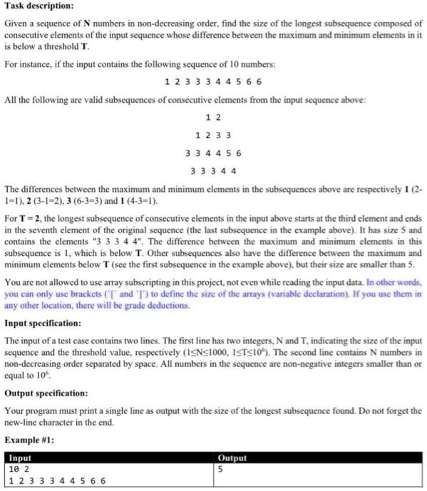 SOLVED: Given a sequence of numbers in non-decreasing order, find the ... SOLVED: Given a sequence of numbers in non-decreasing order, find the ...